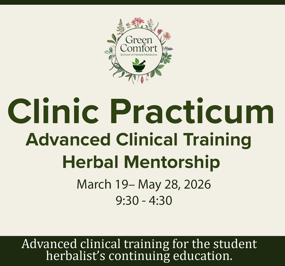 Herb Clinic Practicum – Green Comfort School of Herbal Medicine